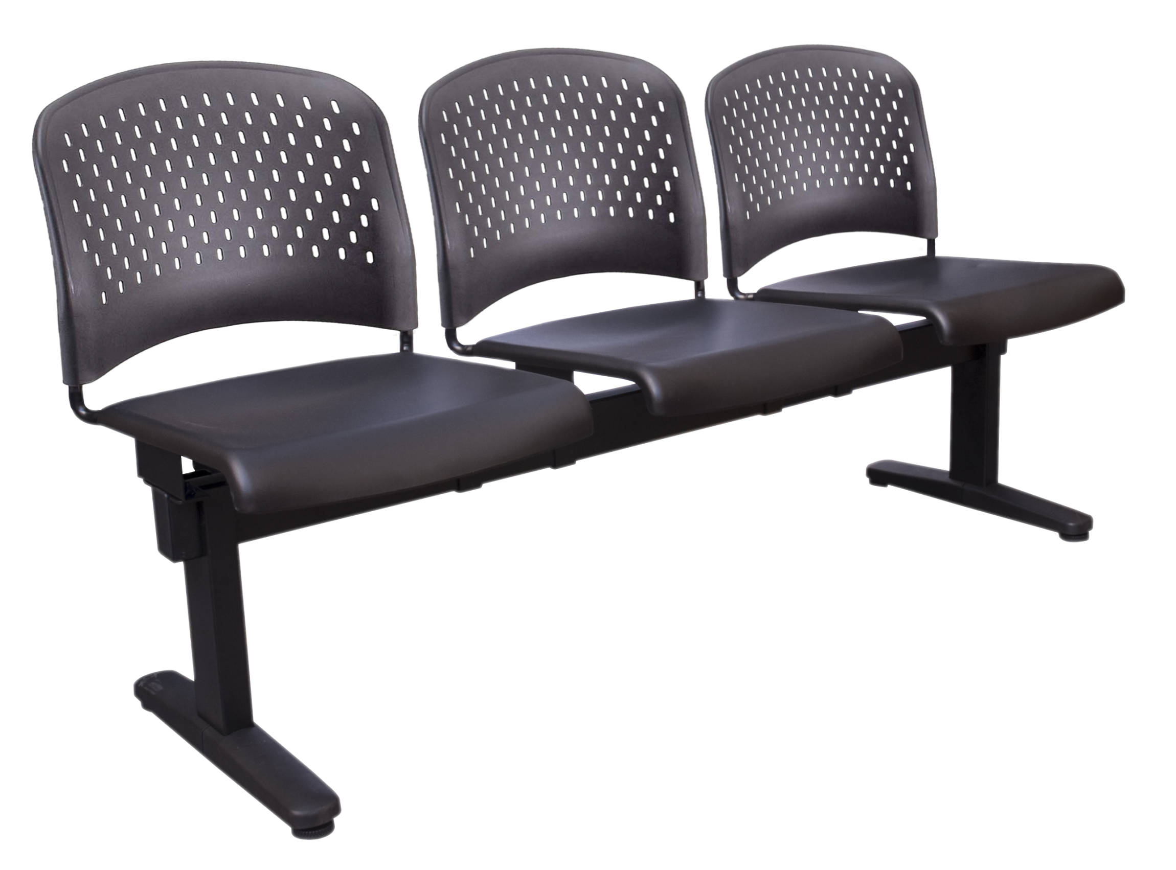SOFA DE 3 SILLAS MOD-829 NEGRO - Sillas de Oficina | D-Oficina